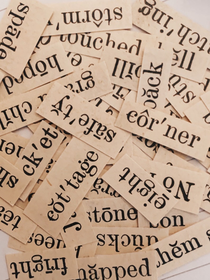 Vintage Paper Word Lot, WORDS, Vintage Paper, Vintage Book Pages ...