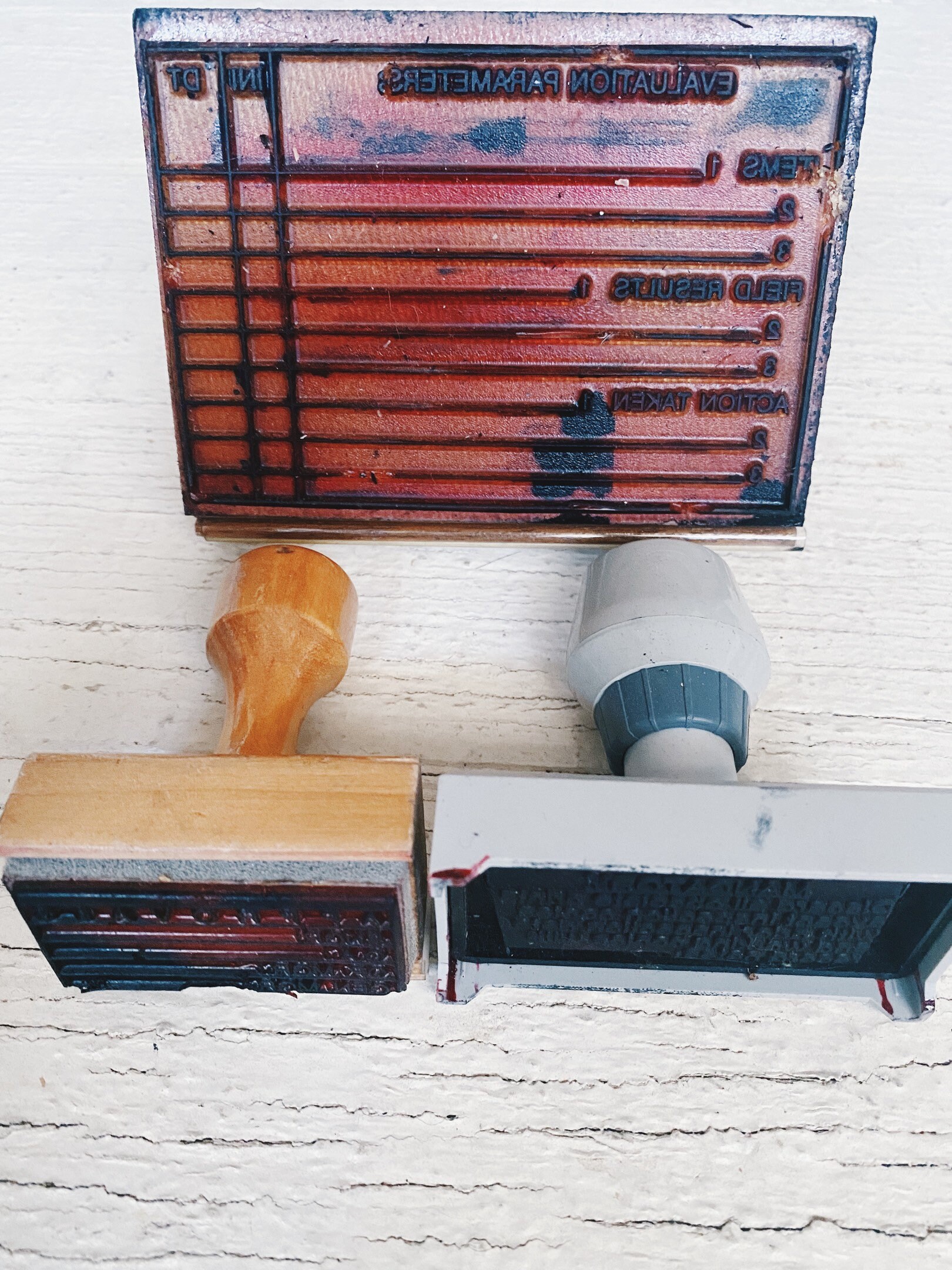 Vintage Stamp, Stamp Pad, Old Desk Stamps, Work Stamps, Evaluation ...