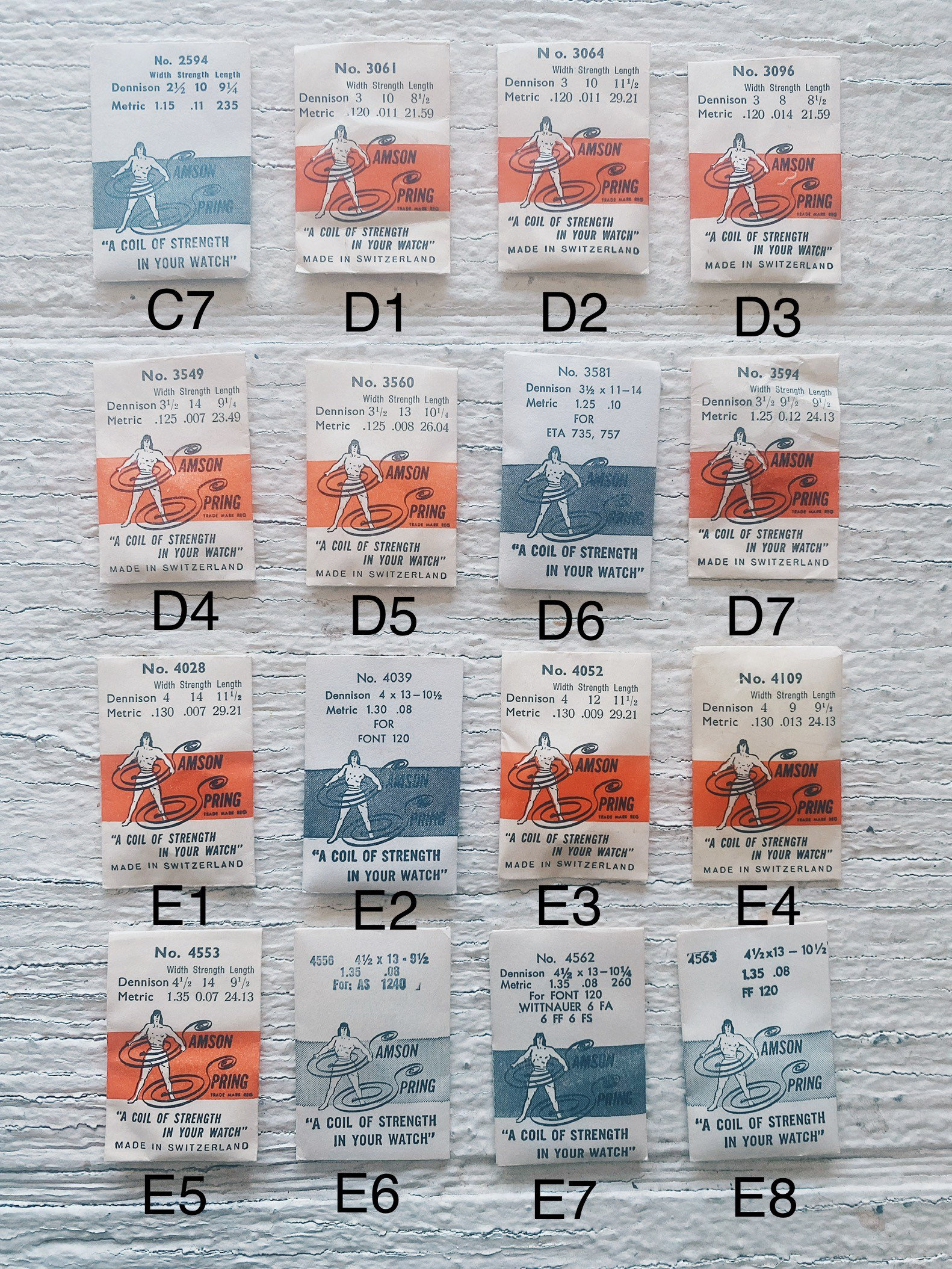 Vintage Watch Parts Samson Springs Mainspring Elgin, Waltham, Hampden ...