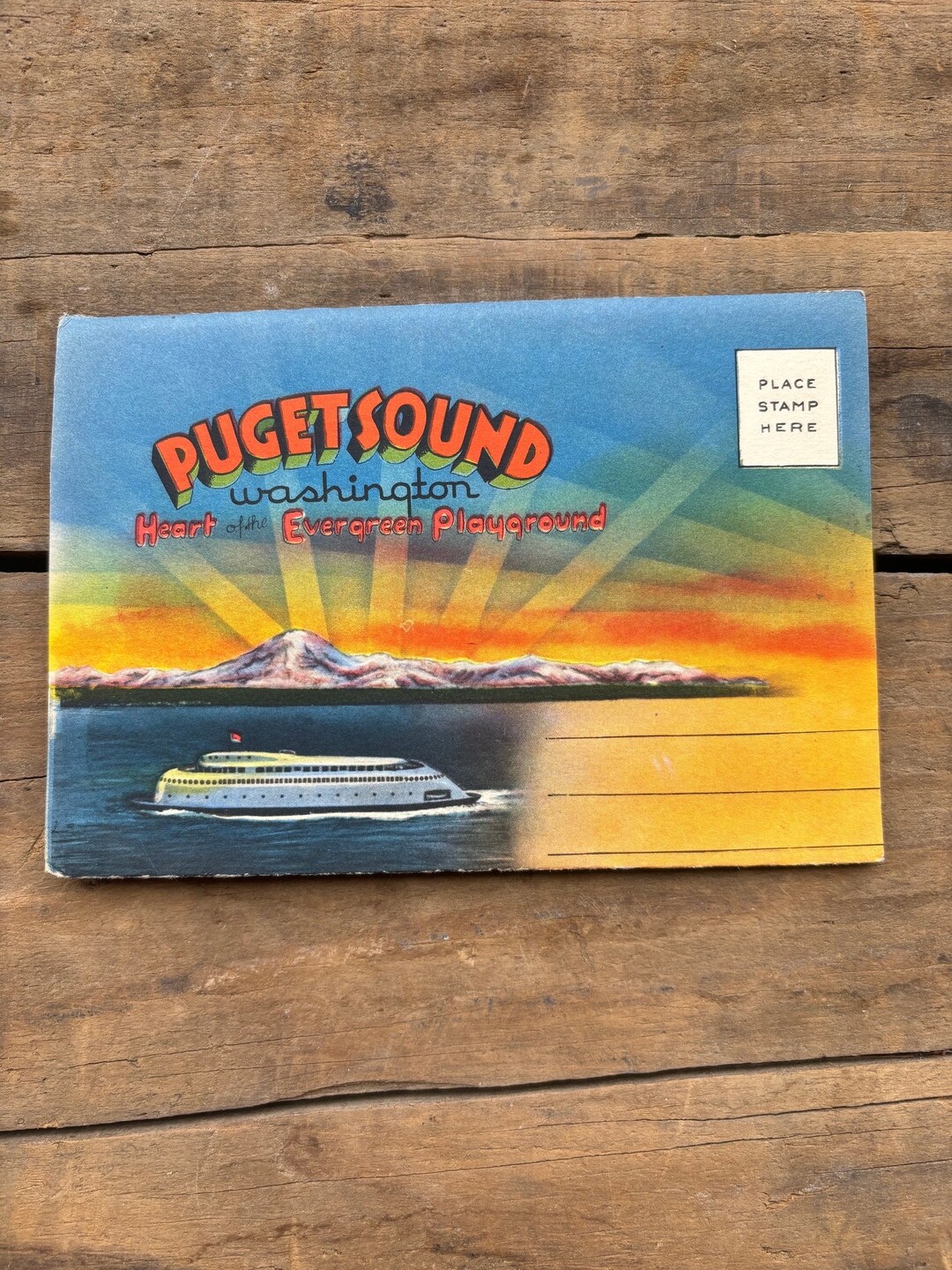 Vintage Postcards Puget Sound Fold Out Postcards Travel Ephemera United ...