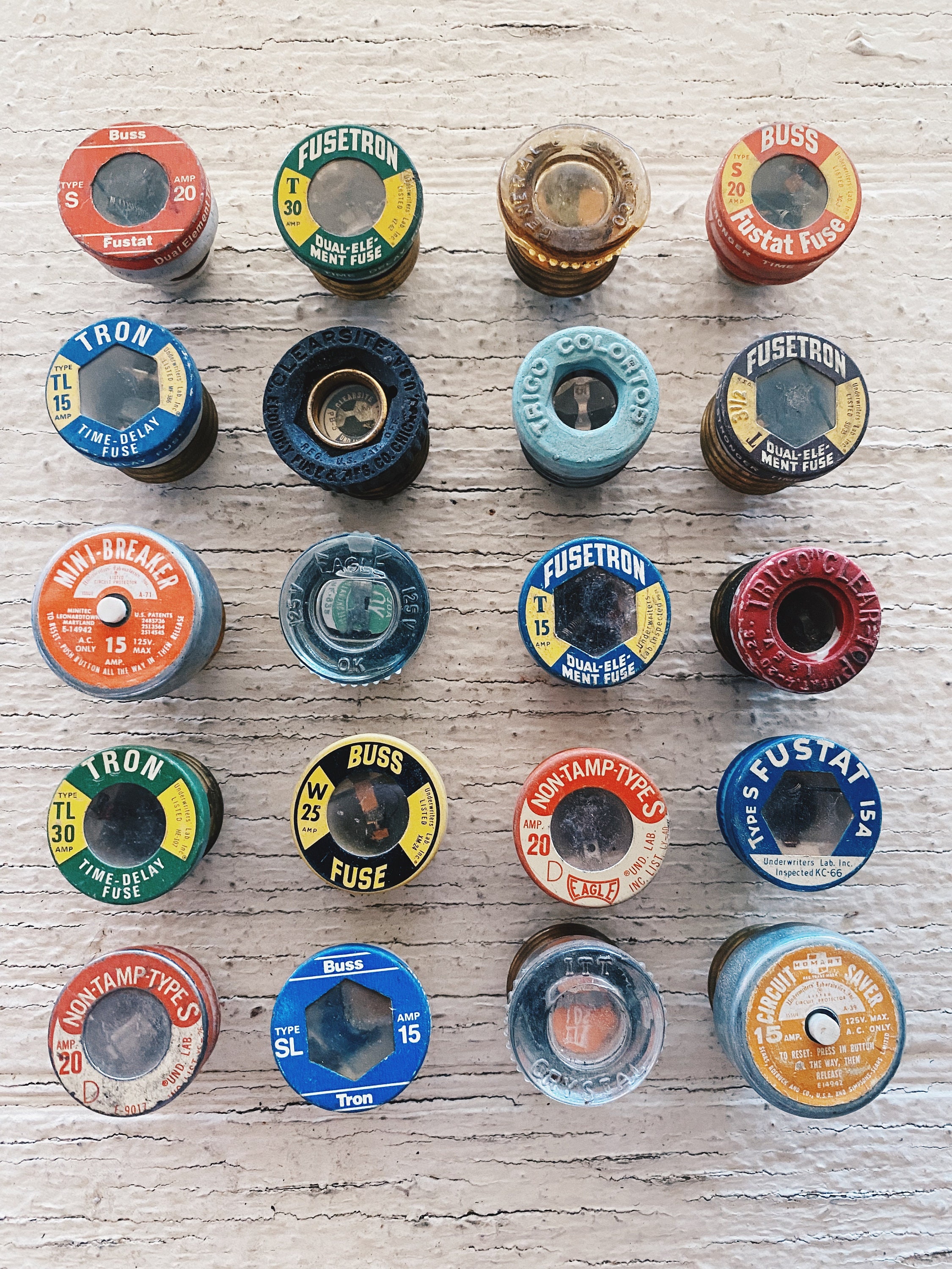 Vintage Set of Used Fuses Display, Supplies for Art Assemblage, Fuse ...