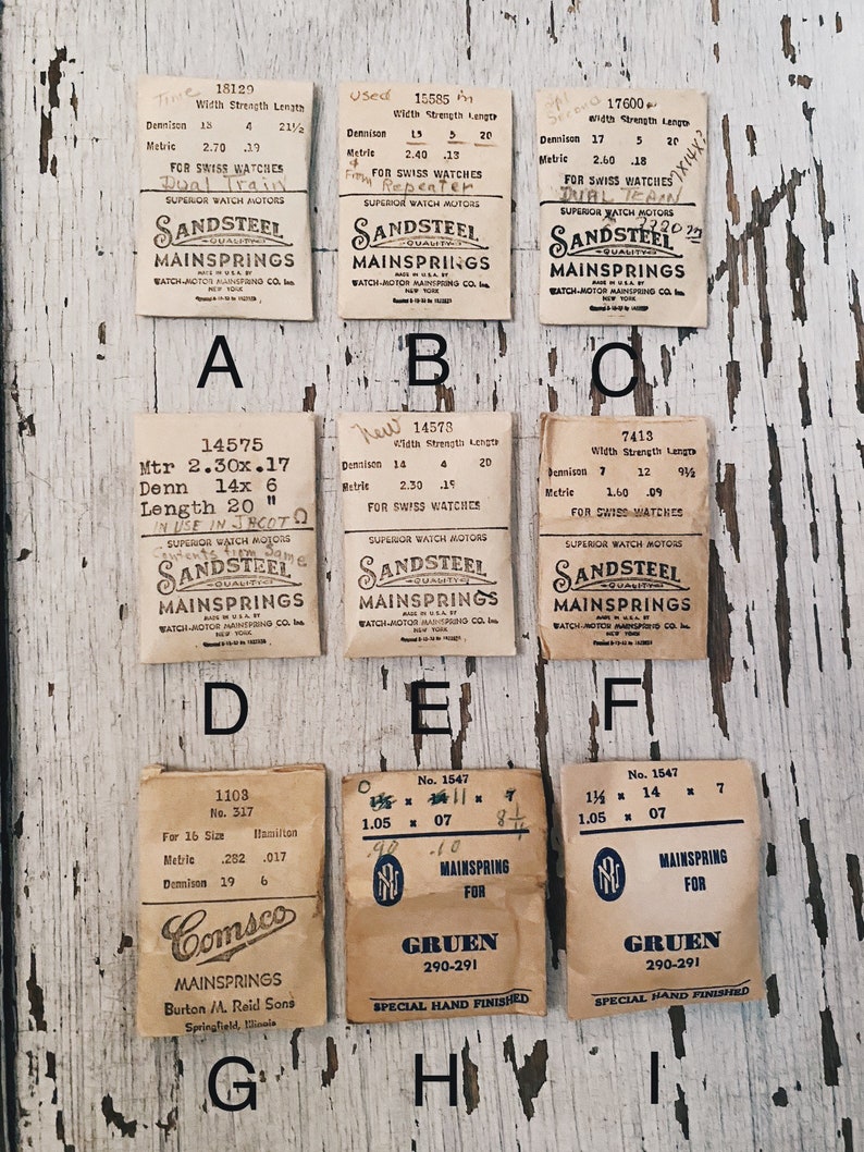 Vintage Watch Parts Sandsteel Mainspring Gruen, Antique Watch Parts ...