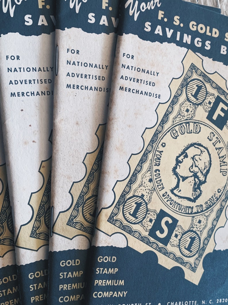 Vintage F.S. Gold Stamp Savings Book, Gold Stamp Premium Company ...