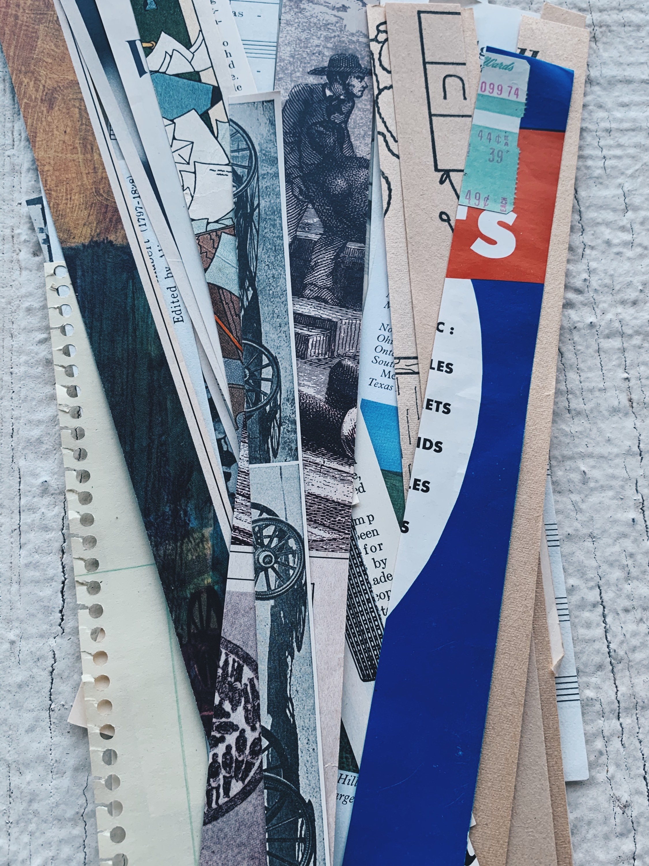 Art & Collectibles Vintage long paper strip scraps 30 paper ephemera ...