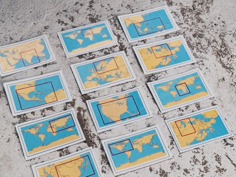 Maps 12 mini maps world maps | Etsy