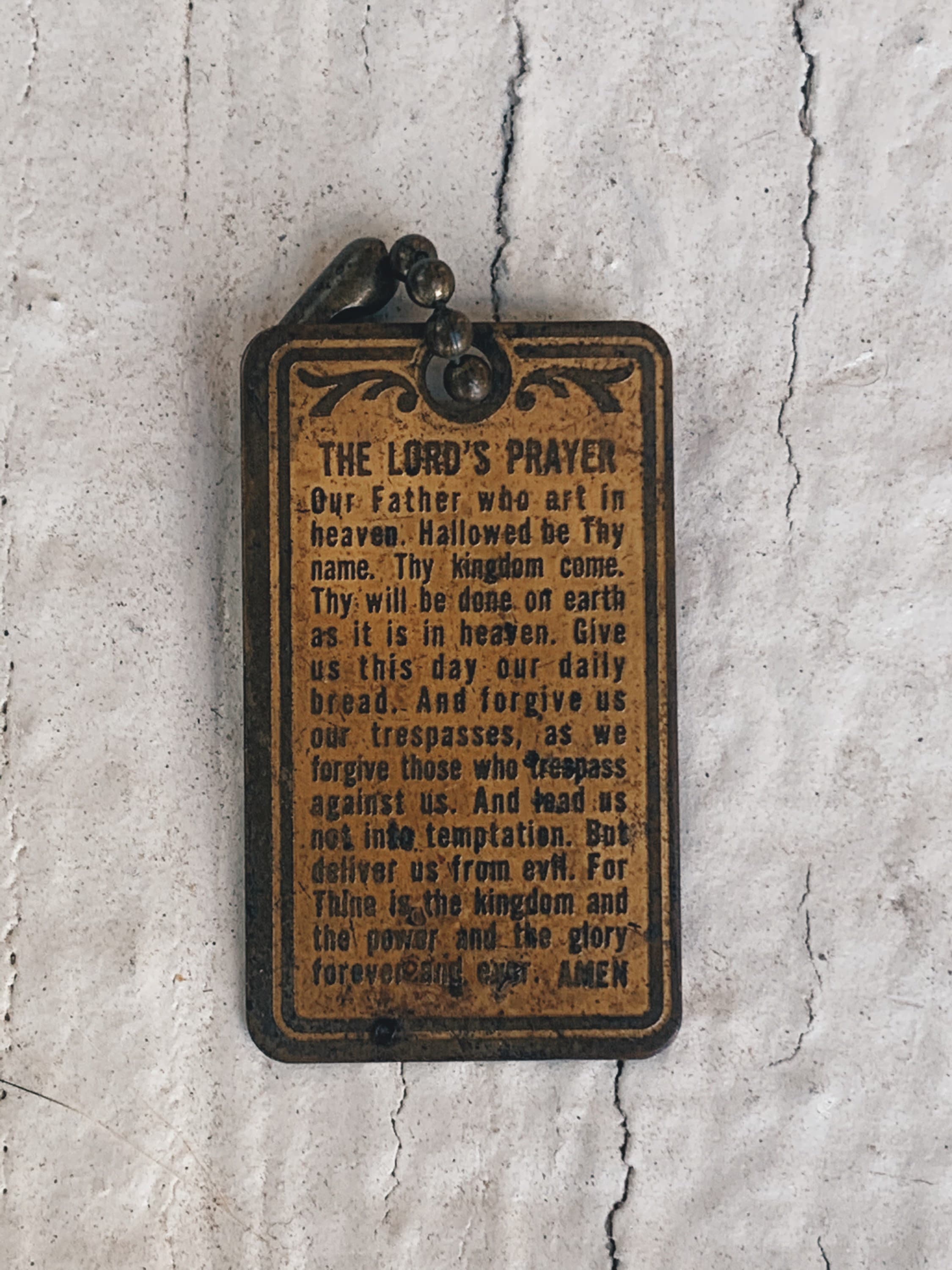 Vintage Religious Relics Lords Prayer Quote Bible Verse | Etsy