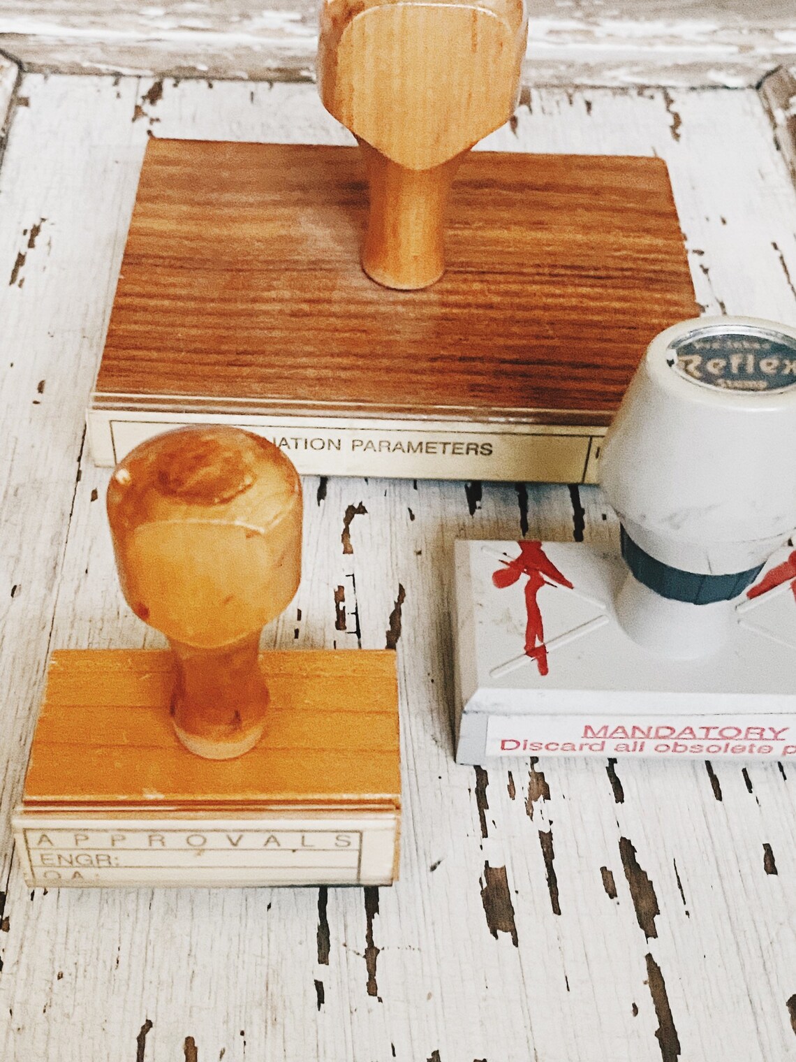 Vintage Stamp Stamp Pad Old Desk Stamps Work Stamps - Etsy