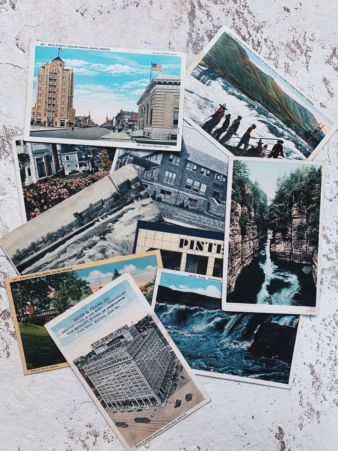 Vintage Postcards New York and Oregon State Postcards Travel Ephemera ...