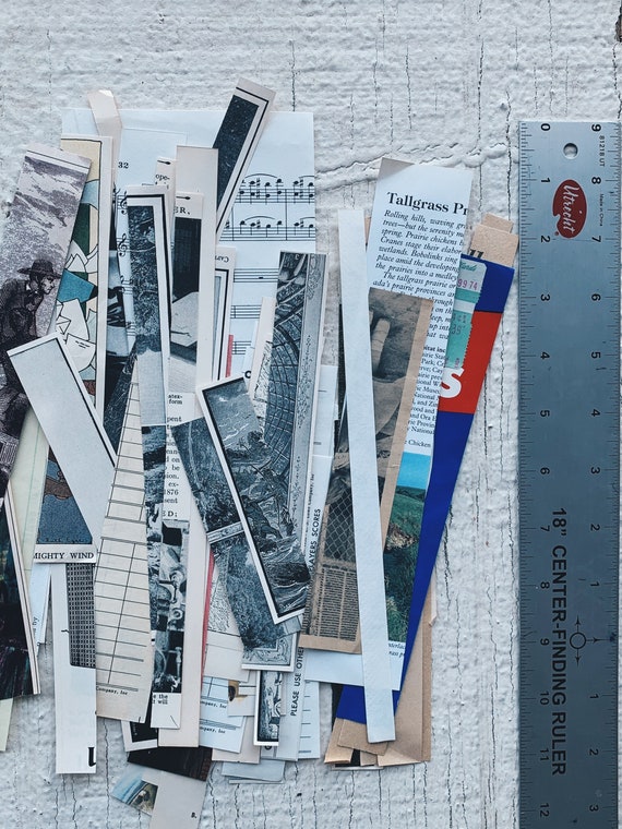 Art & Collectibles Vintage long paper strip scraps 30 paper ephemera ...