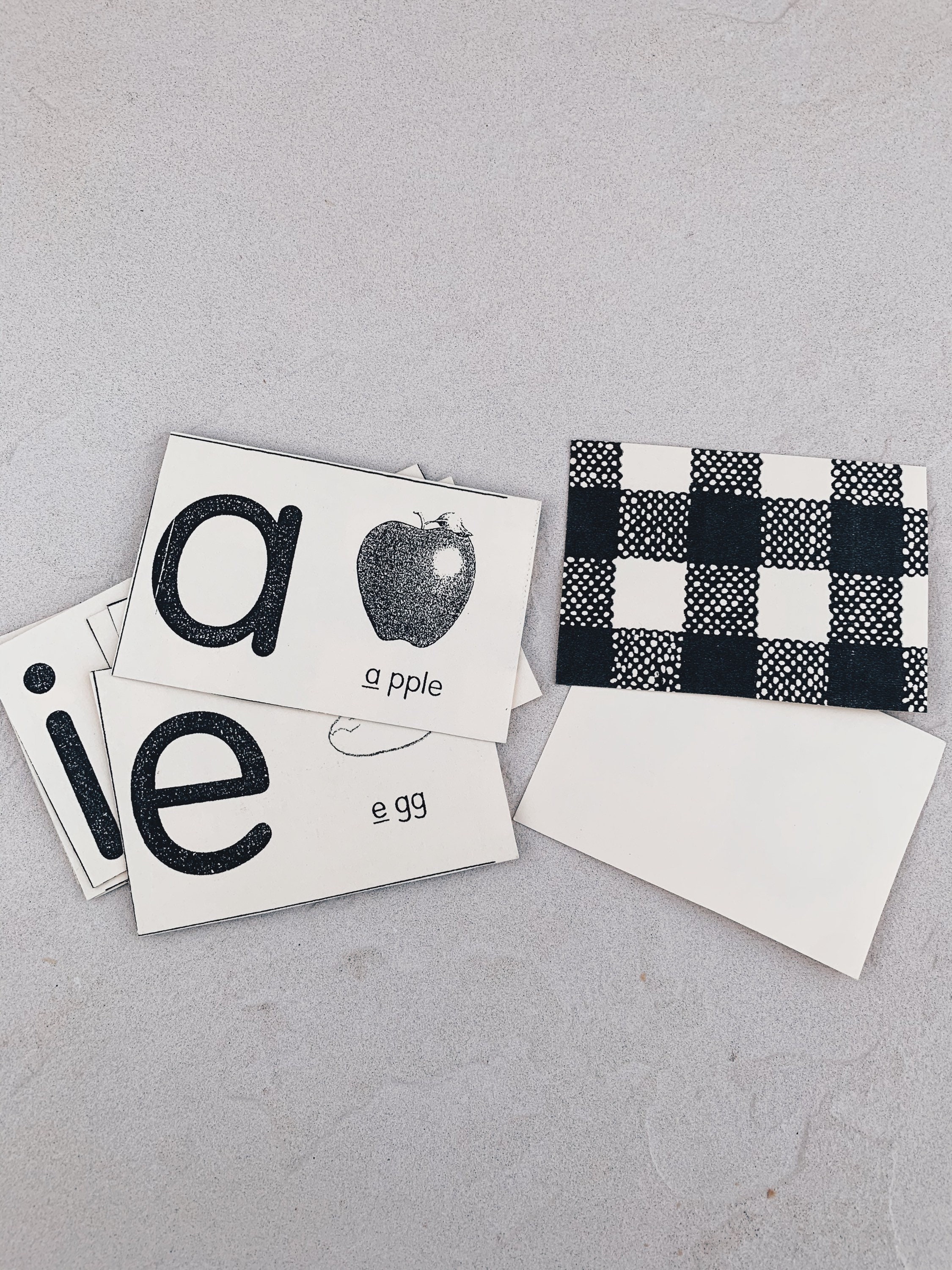 Vintage Handmade Flashcards Vowels, Card Game, Picture Flashcards ...