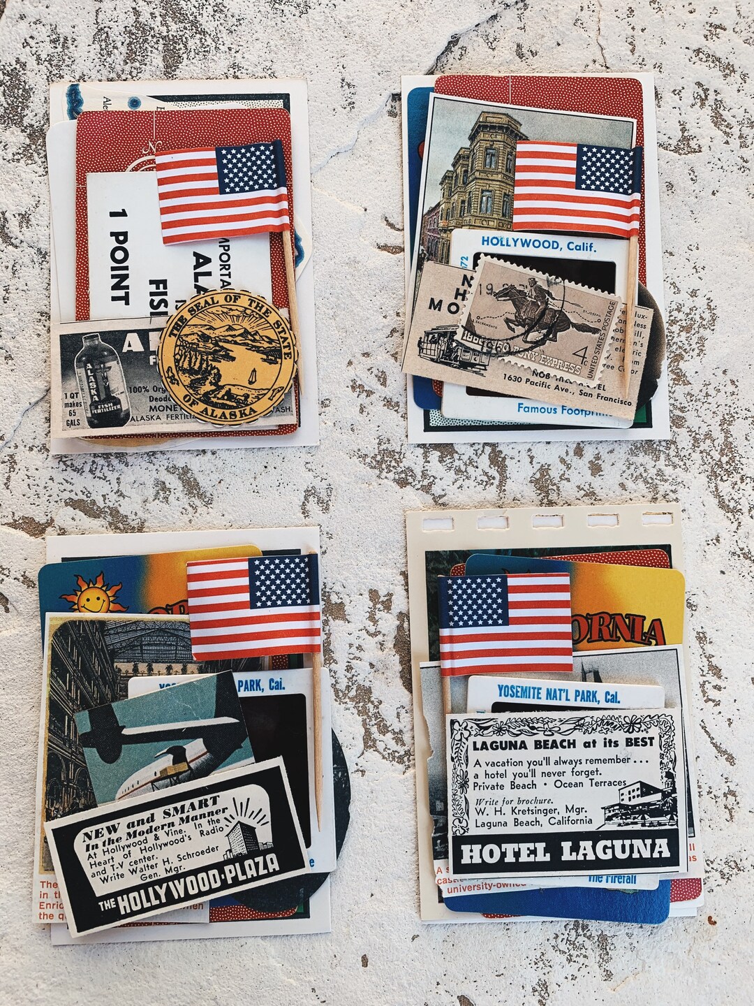 Vintage Flashcards Alaska and California State Flashcards Travel ...