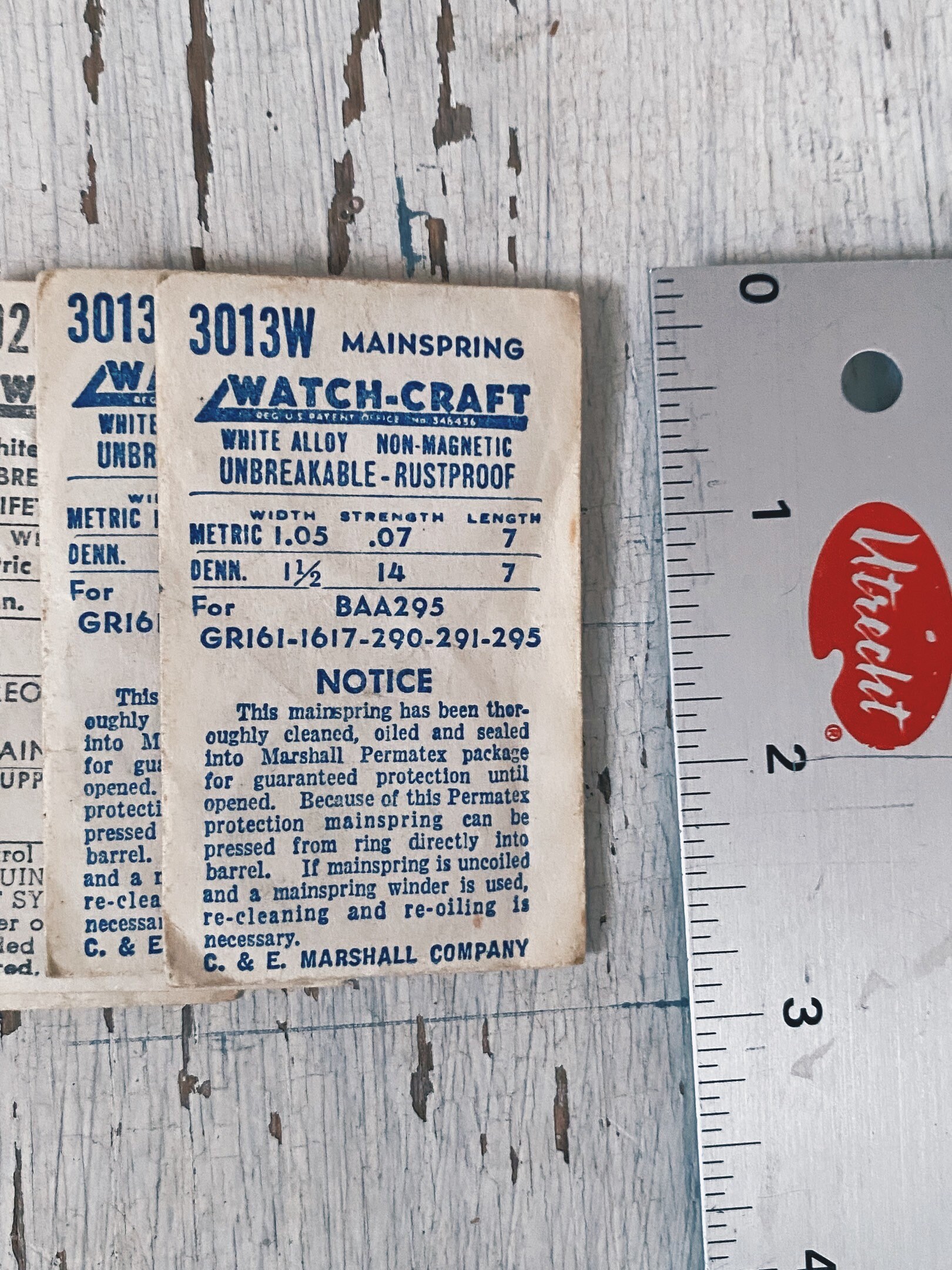 Vintage Watch Parts Watch Craft Mainspring Elgin, Waltham, Hampden ...