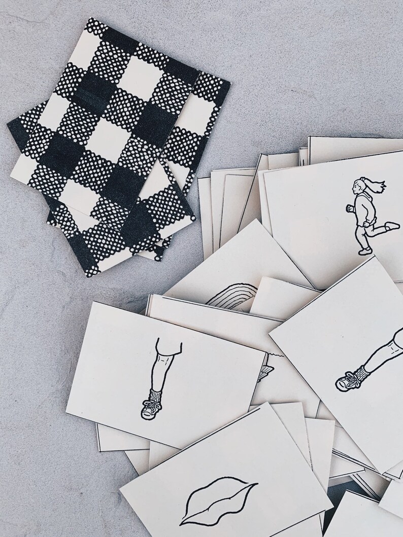 Vintage Handmade Flashcards Picture Card Game Picture | Etsy