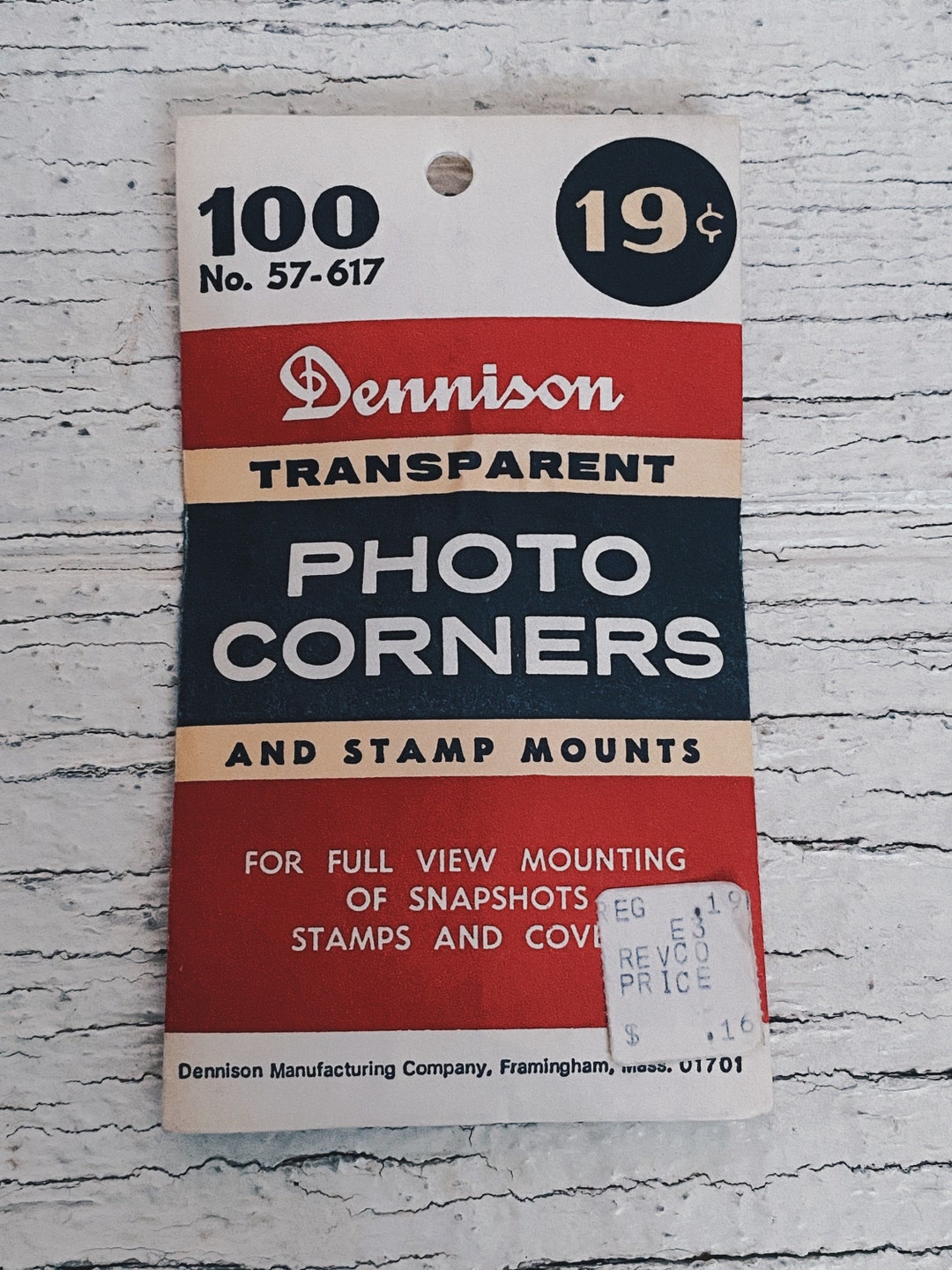 Vintage Dennison Photo Corners- Transparent Office Supplies, Dennison ...