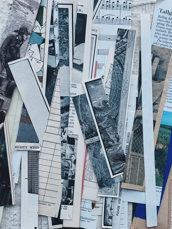 Art & Collectibles Vintage long paper strip scraps 30 paper ephemera ...