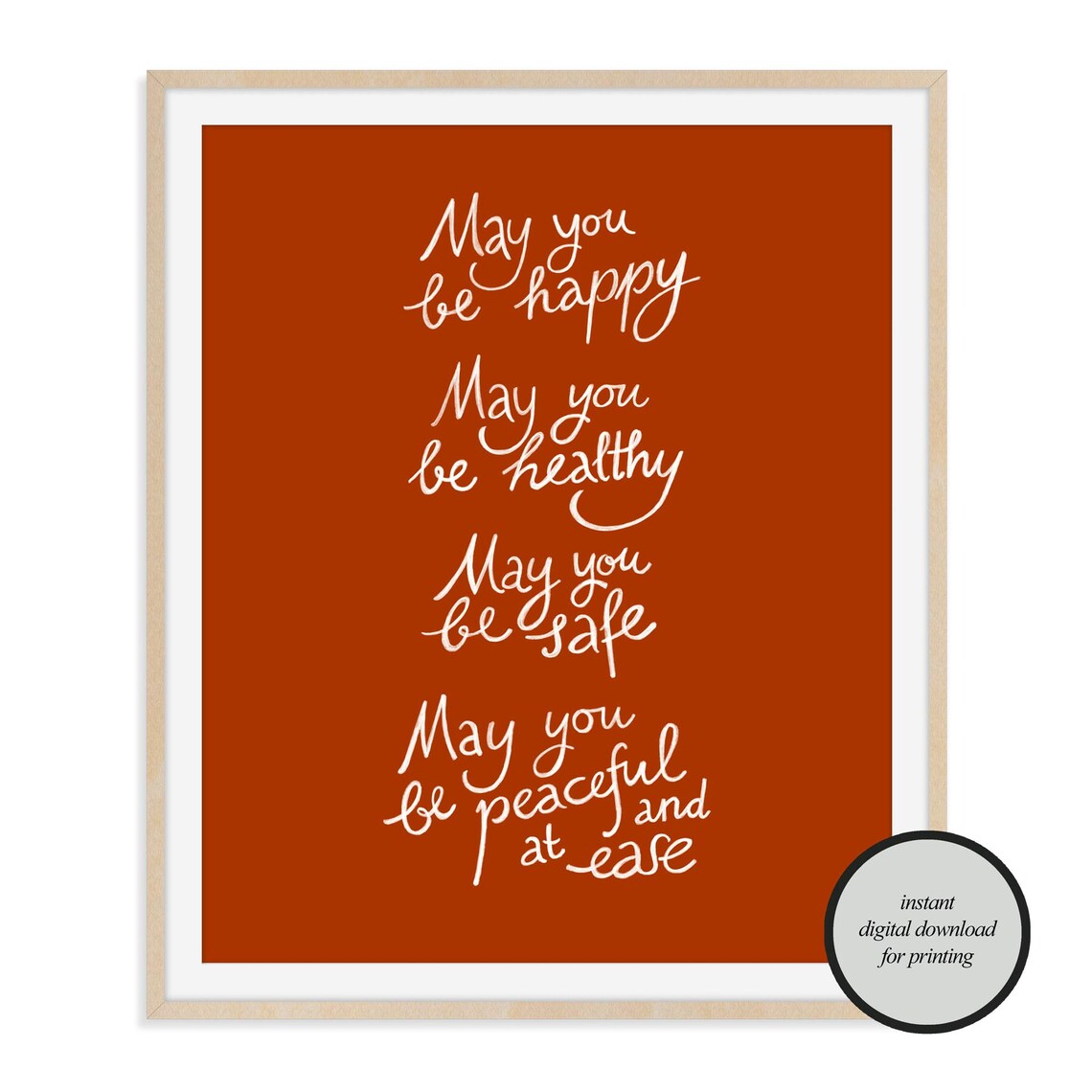 May You Be Happy, May You Be Healthy..., Metta Meditation Printable ...