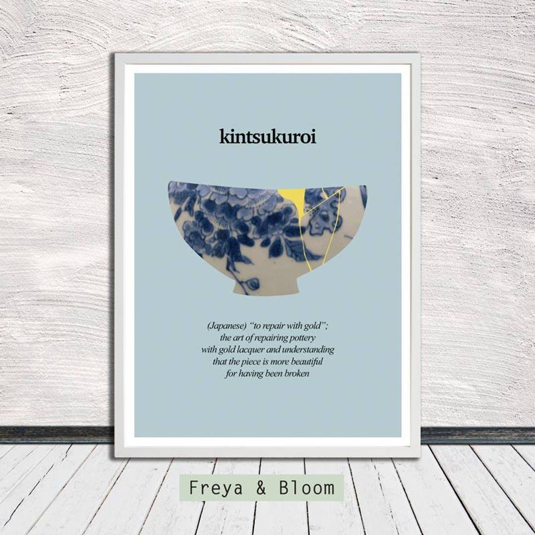 Kintsugi, Kintsukuroi, Kintsugi Pottery Poster, Illustration, Healing ...