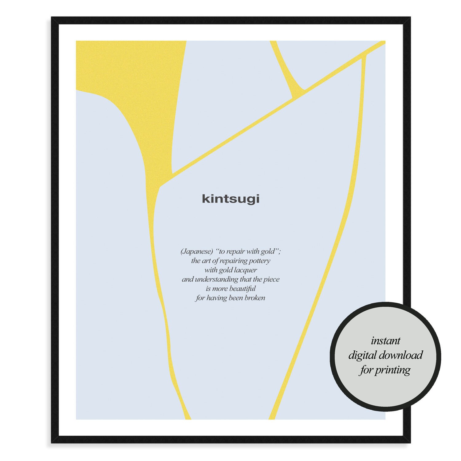 Kintsugi Printable Poster, Abstract Minimalistic, Healing Art, Japanese ...