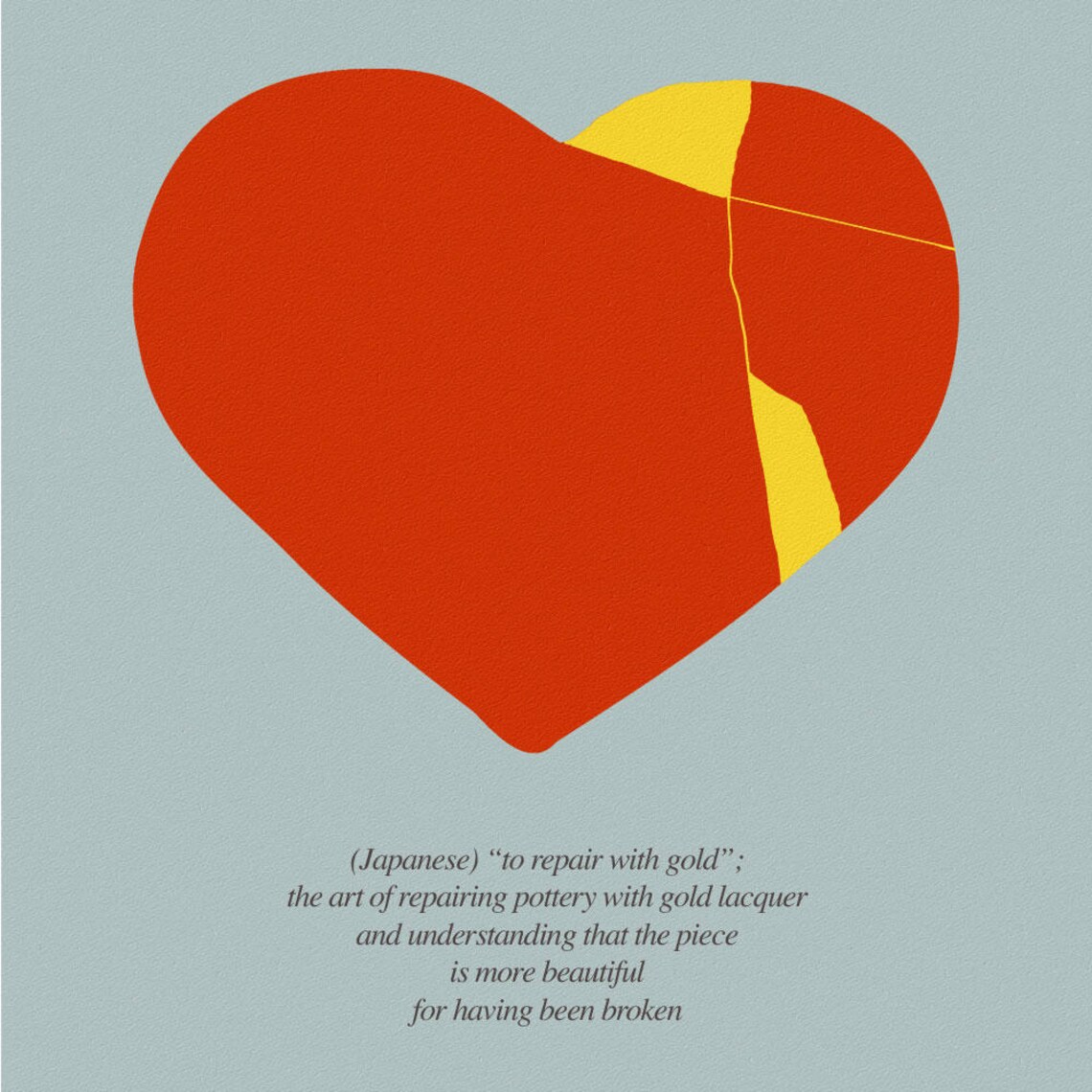 Kintsugi Heart Printable Poster, Kintsukuroi, Japanese Aesthetics ...