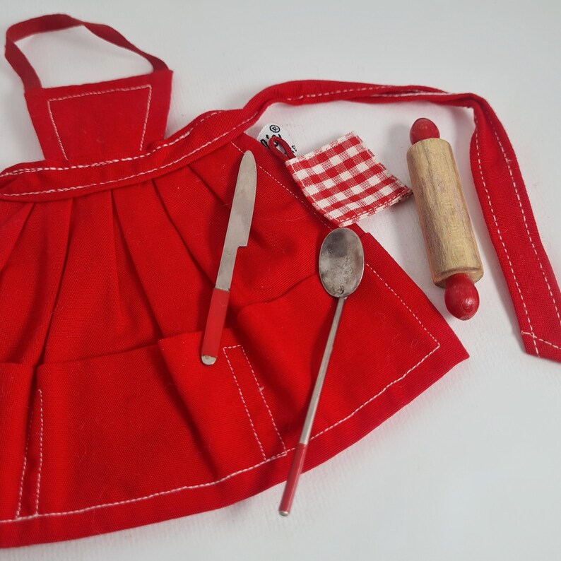 Vintage Barbie What's Cooking Outfit, Red Apron and Accessories, 1960s ...