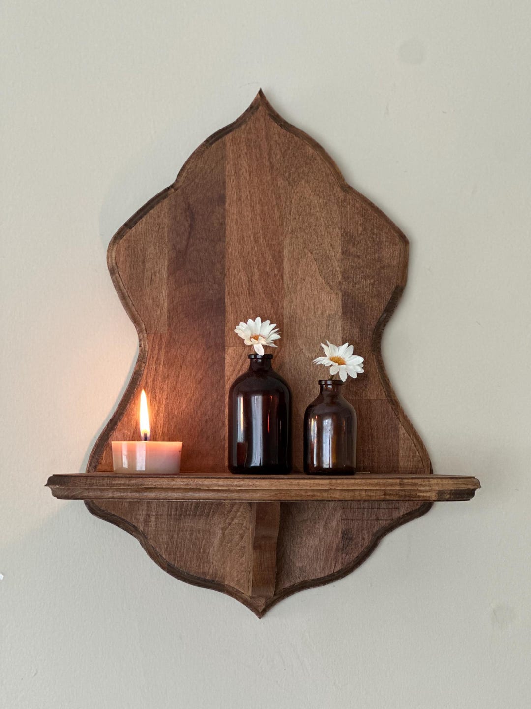 Hornbeam Wood Wall Shelf | Gothic Bone Shaped Wooden Shelf | Handmade ...