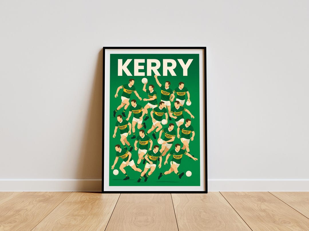 Kerry GAA Poster - Gaelic Football Wall Art - Irish Sports Print - All ...