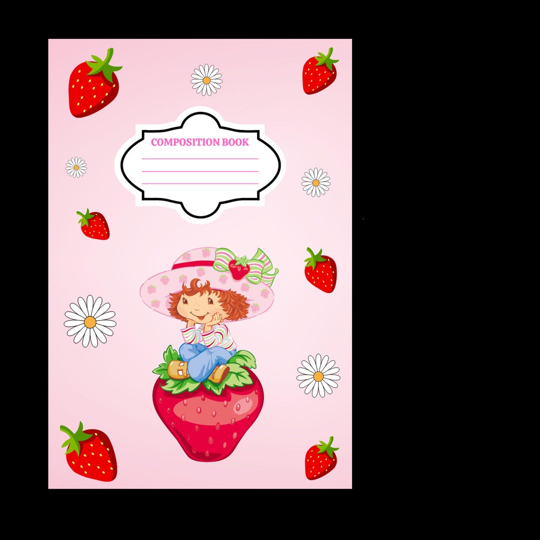 Composition Notebook Cover Template Png Strawberry - Etsy
