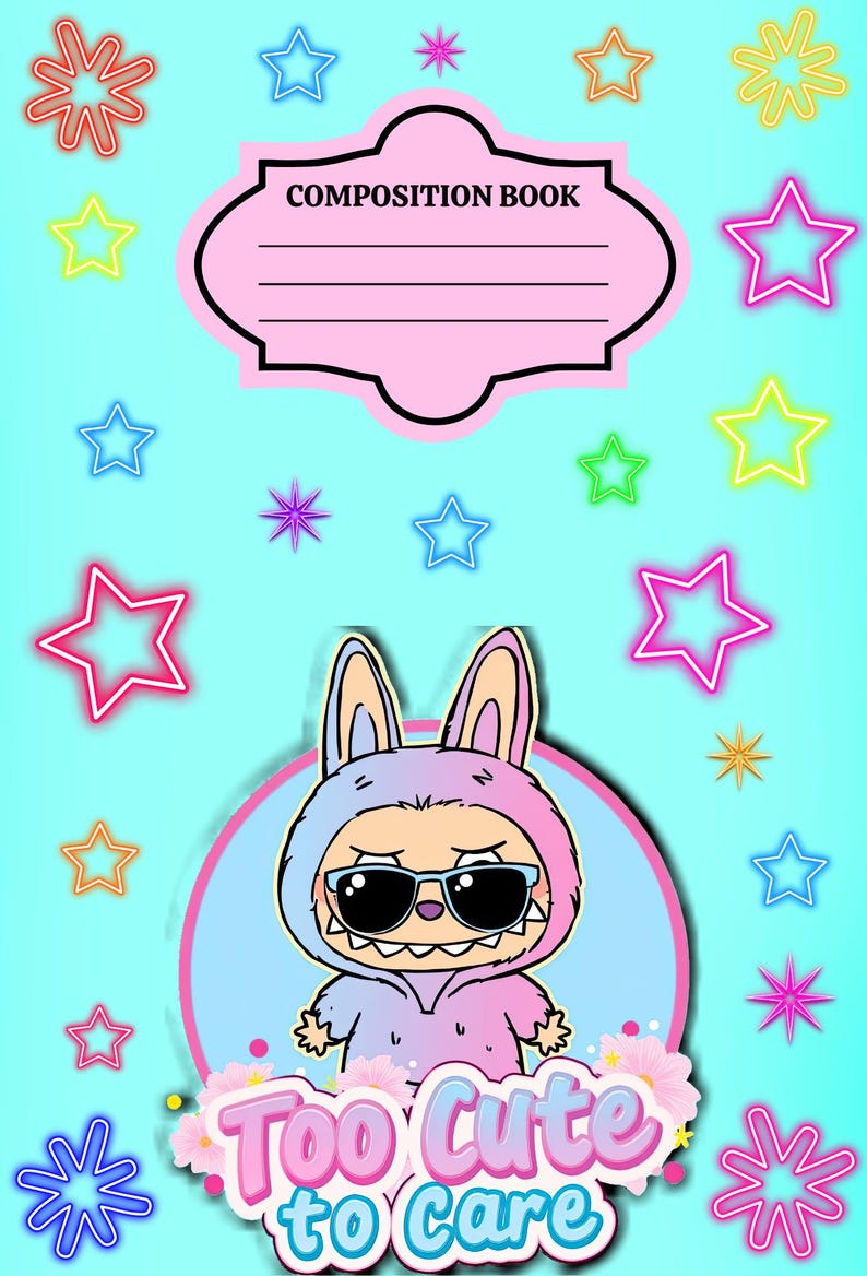 Composition Notebook Png Cute Labubu Cover - Etsy