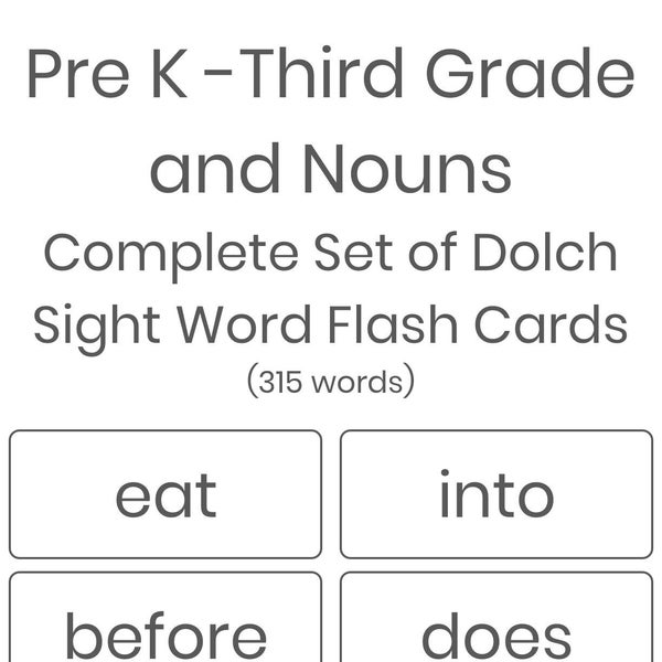 Third Grade Flash Cards - Etsy