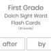 Printable First Grade Dolch Sight Words Flash Cards, 41 Words INSTANT ...