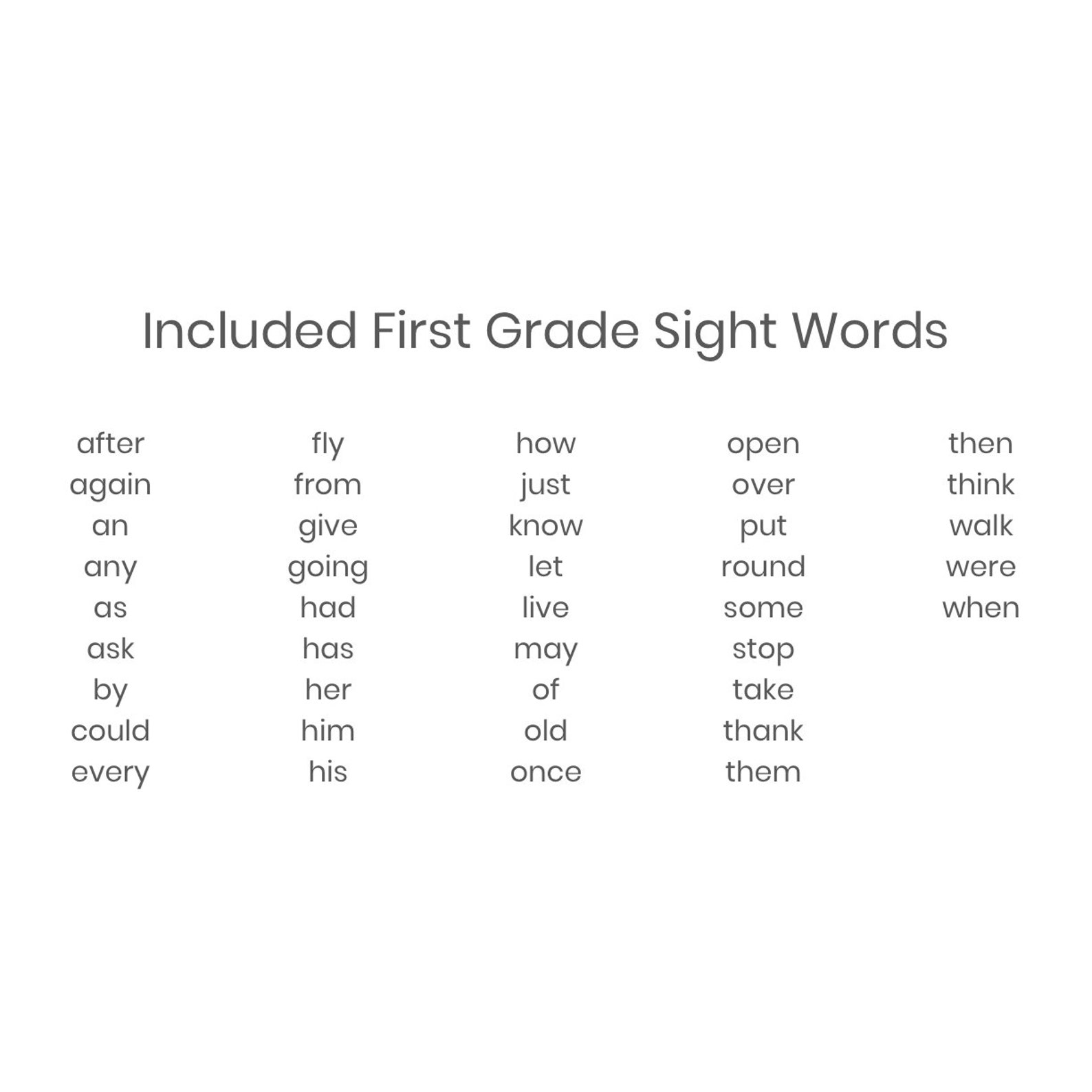 Printable Pre-k Through Third Grade and Nouns Dolch Sight Words Flash ...