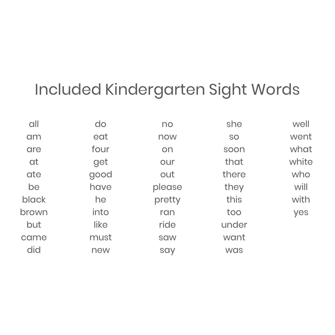 Printable Pre-k Through Third Grade and Nouns Dolch Sight Words Flash ...