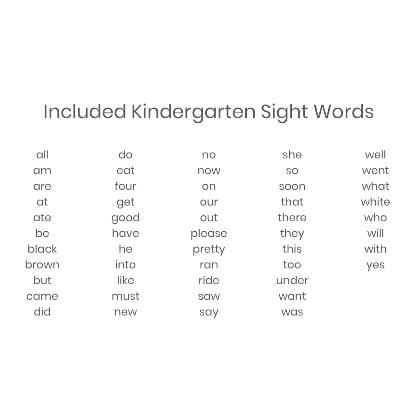 Printable Pre-k Through Third Grade and Nouns Dolch Sight Words Flash ...