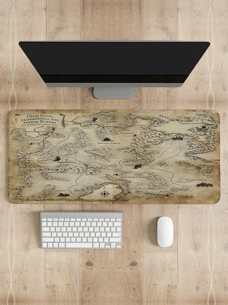 The Elder Scrolls V Skyrim Map Mouse Pad , Different Sizes Personalized ...
