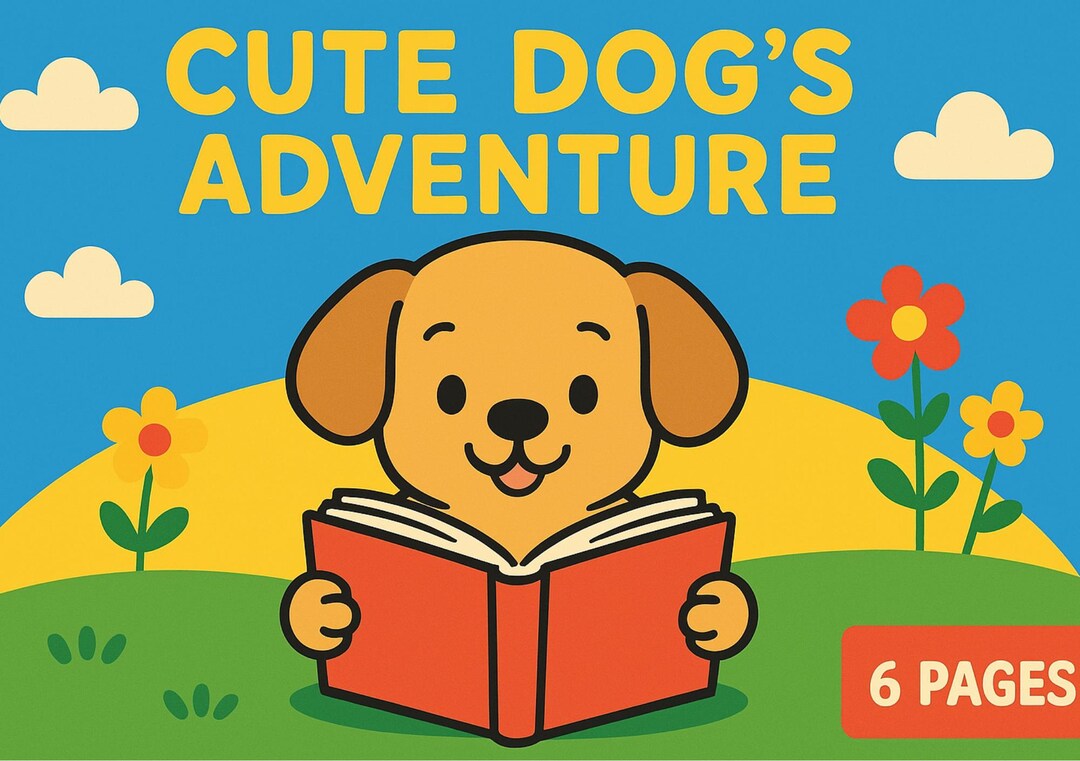 Dog Adventure Coloring Book – Kids Reading Activity (digital Download ...