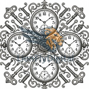 Steampunk Mandala Coloring Book: 26 Printable Mechanical Designs (PDF ...