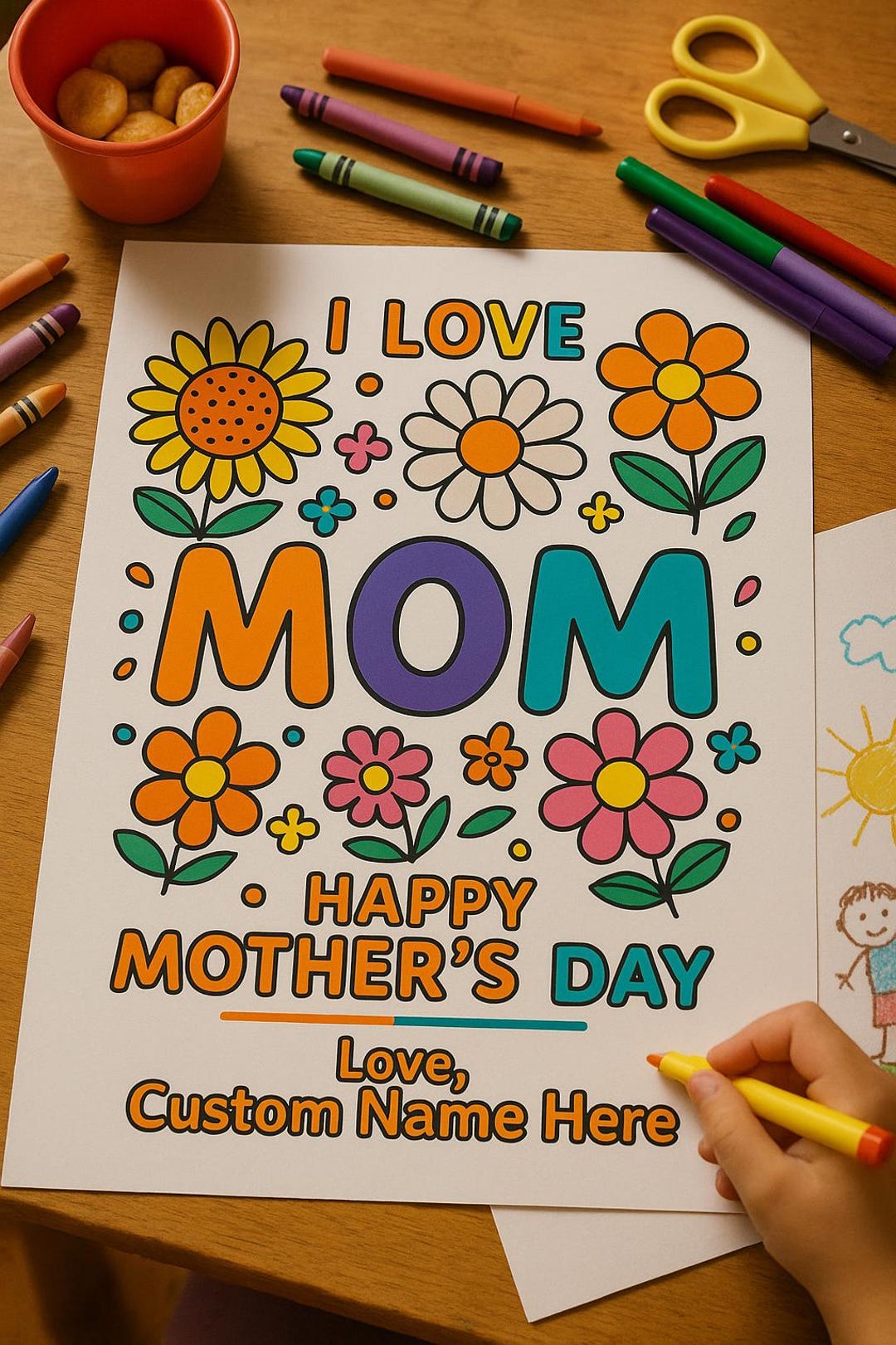 Personalized Mother’s Day Poster, I Love You Mom Wall Art, Custom Name ...