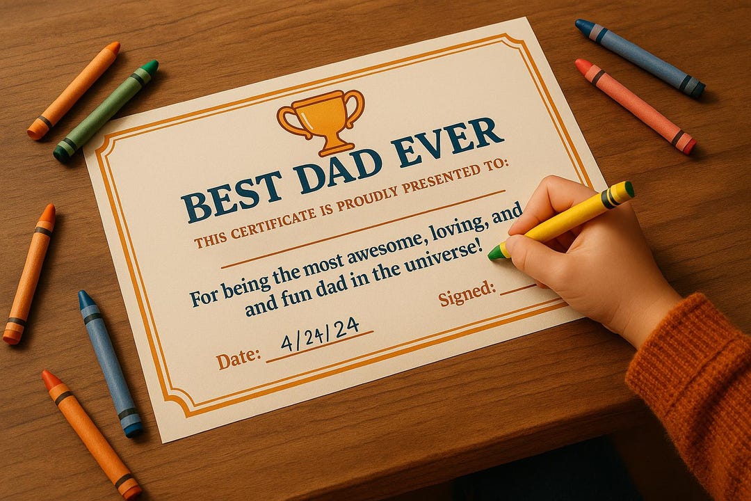 Best Dad Ever Certificate Printable | Father's Day DIY Award From Kids ...