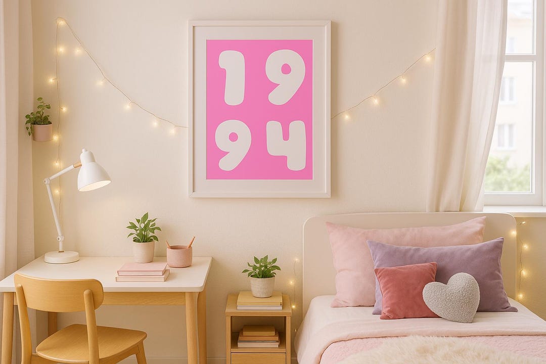 Custom Birth Year Poster, Personalized Birth Date Wall Art, Minimalist ...
