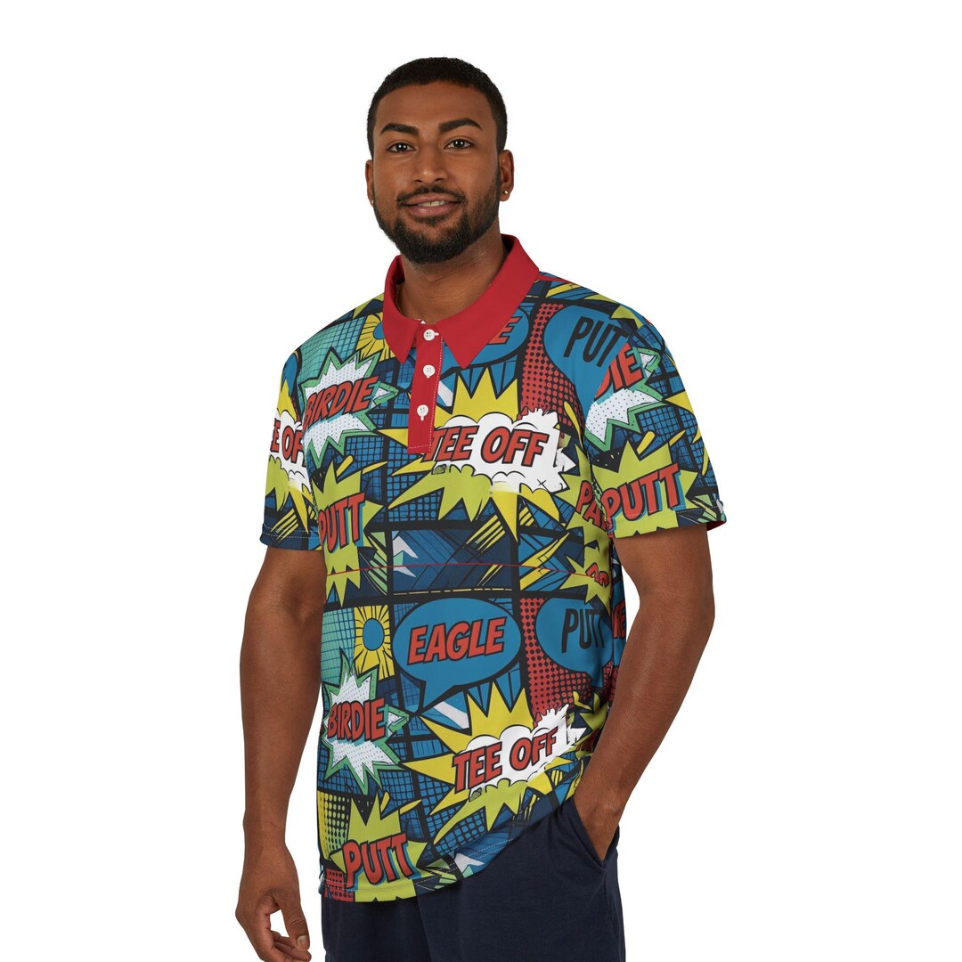 Action Comic Golf Polo Shirt - Unique Design - for Golfers Who Love ...