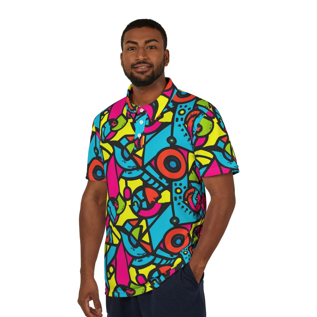 90s Style Golf Polo Shirt. Unique and Funky Golf Polo Design. Great ...