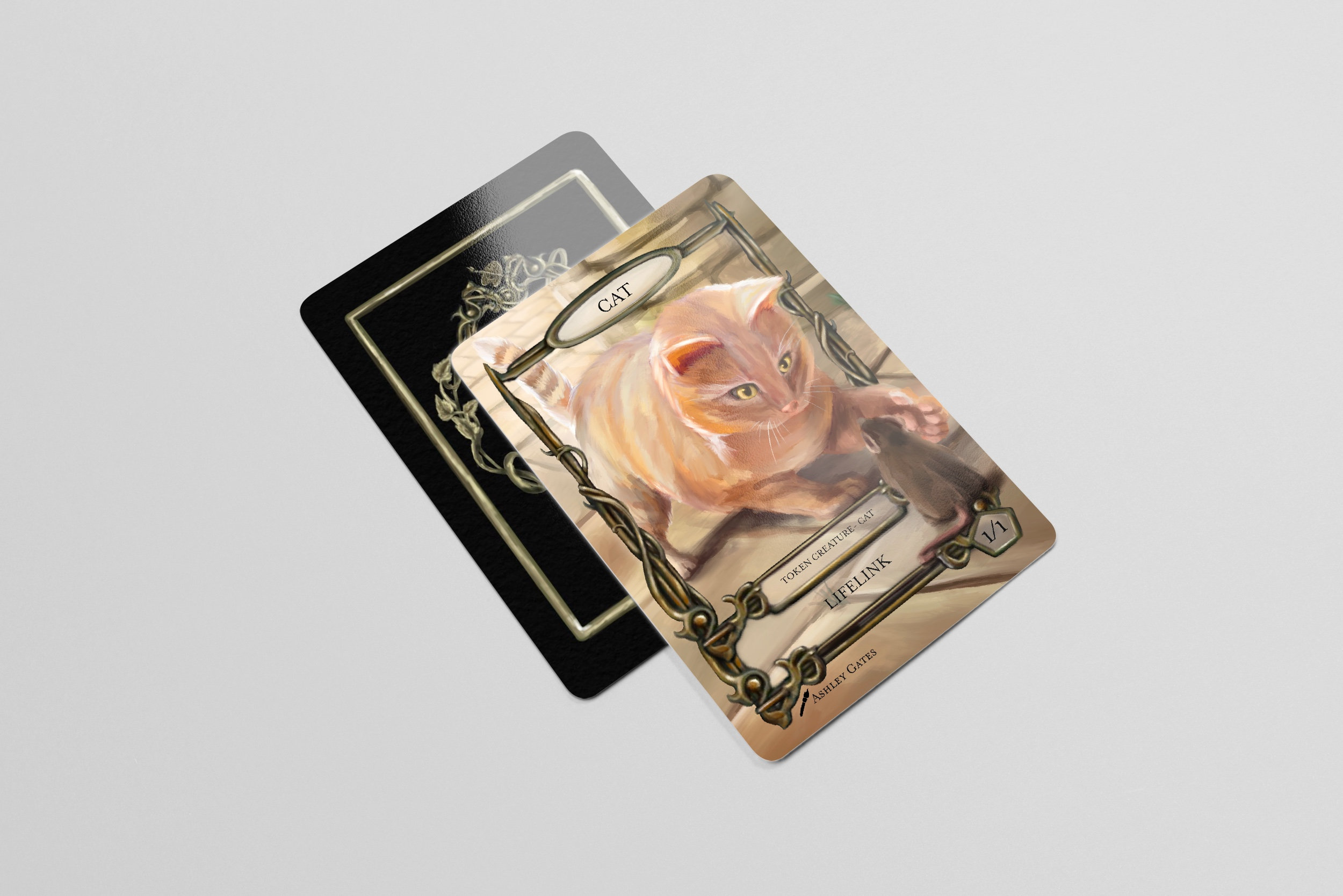 1/1 White Lifelink Cat Token - Etsy