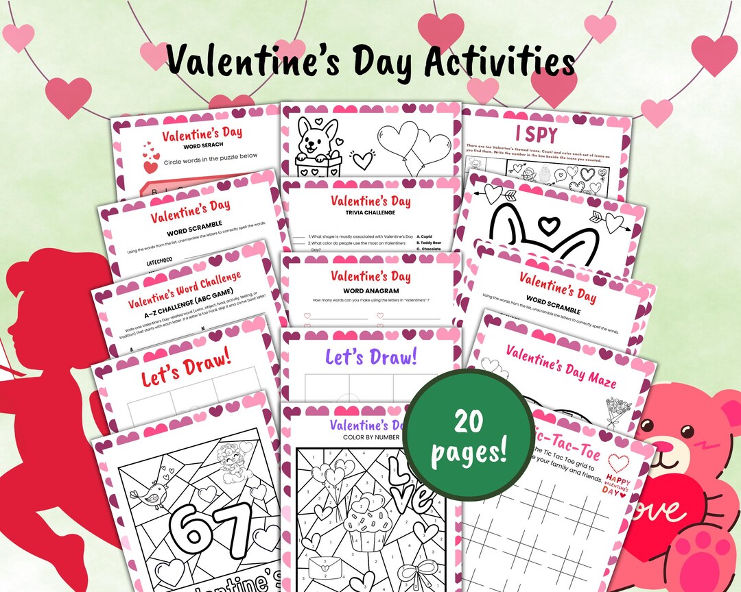 Valentines Day Game Bundle Printable | Kids Classroom Party Games ...