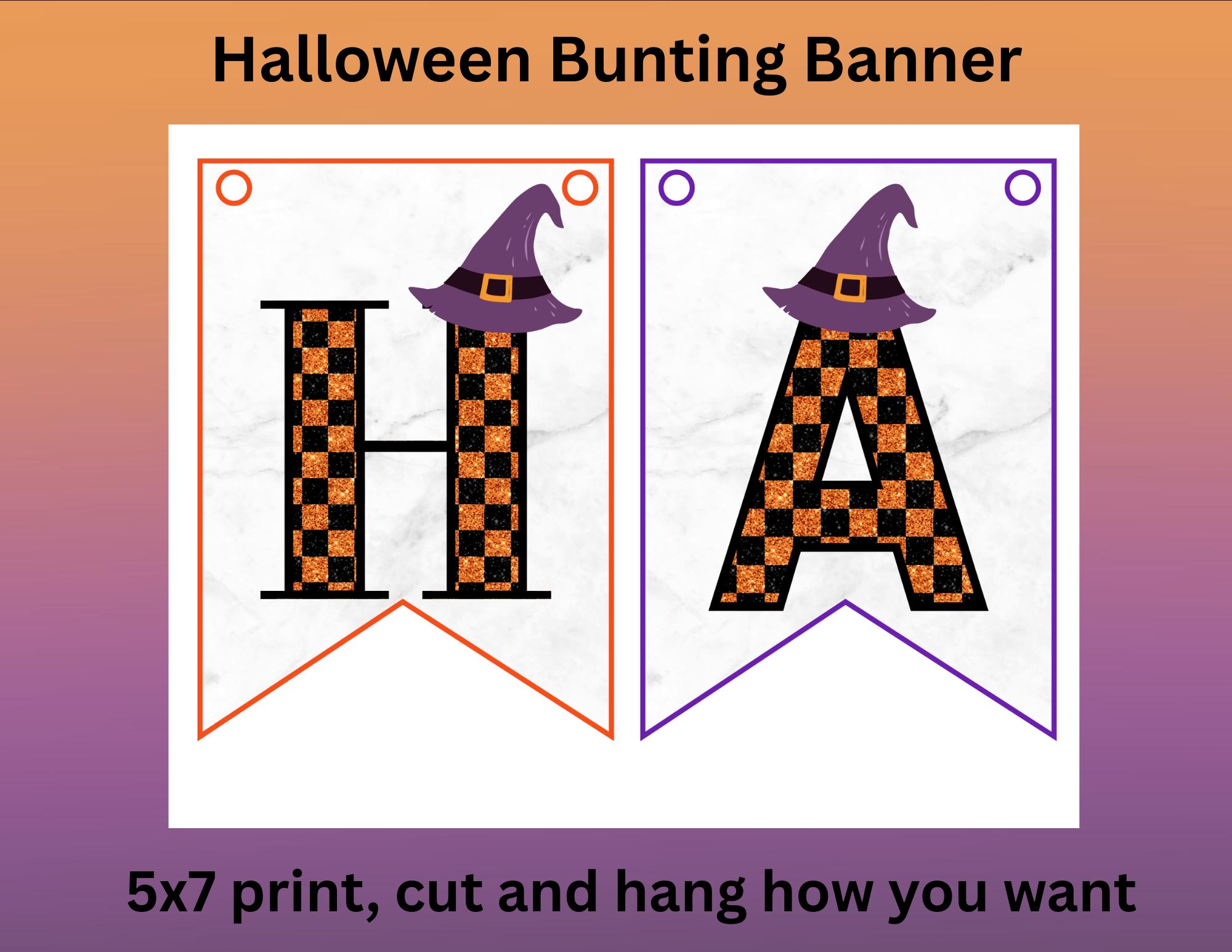 Happy Halloween Bunting Banner, Printable Classroom Banner, Party ...
