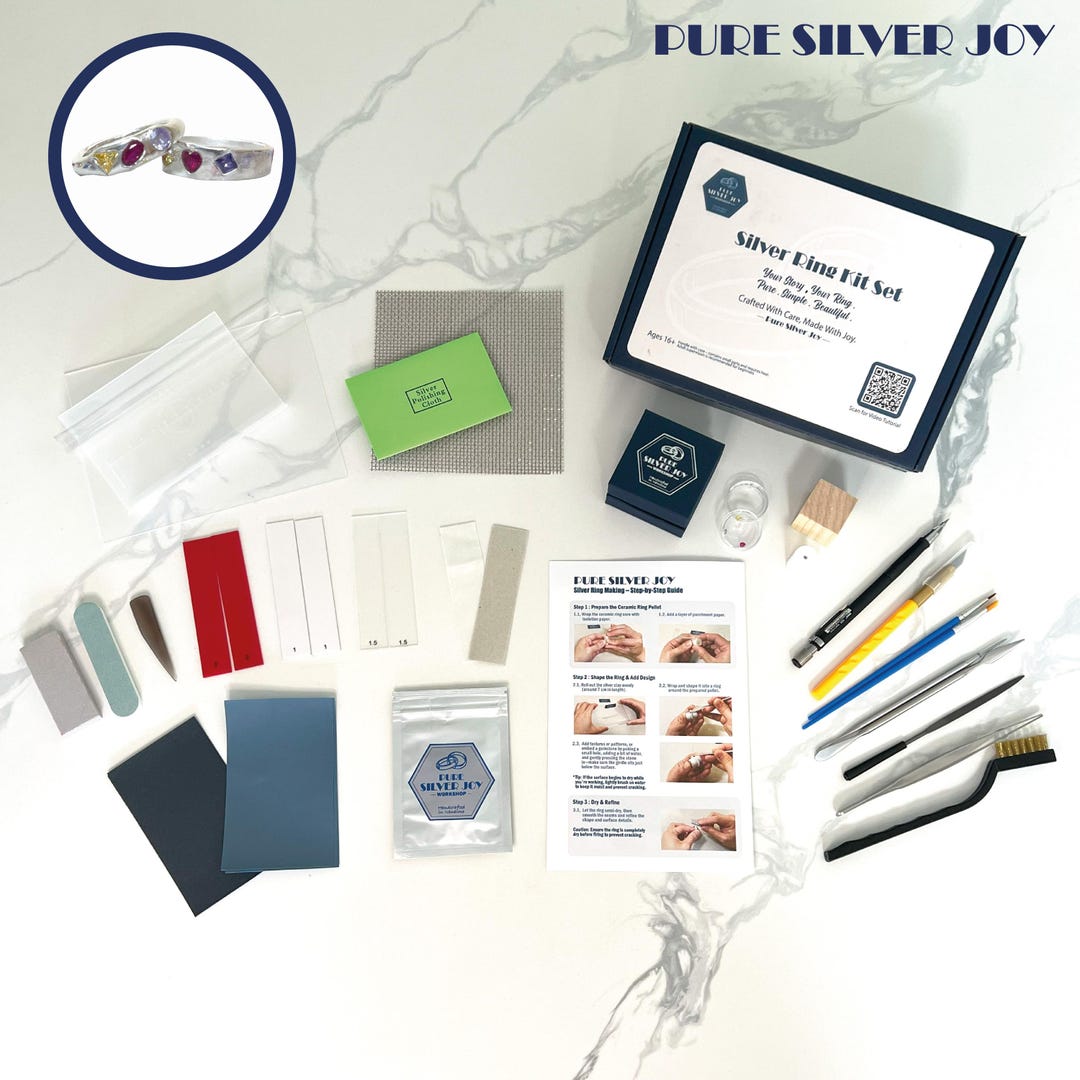 DIY Silver Clay Ring Kit | Complete Jewelry Making Tool Set | Perfect ...
