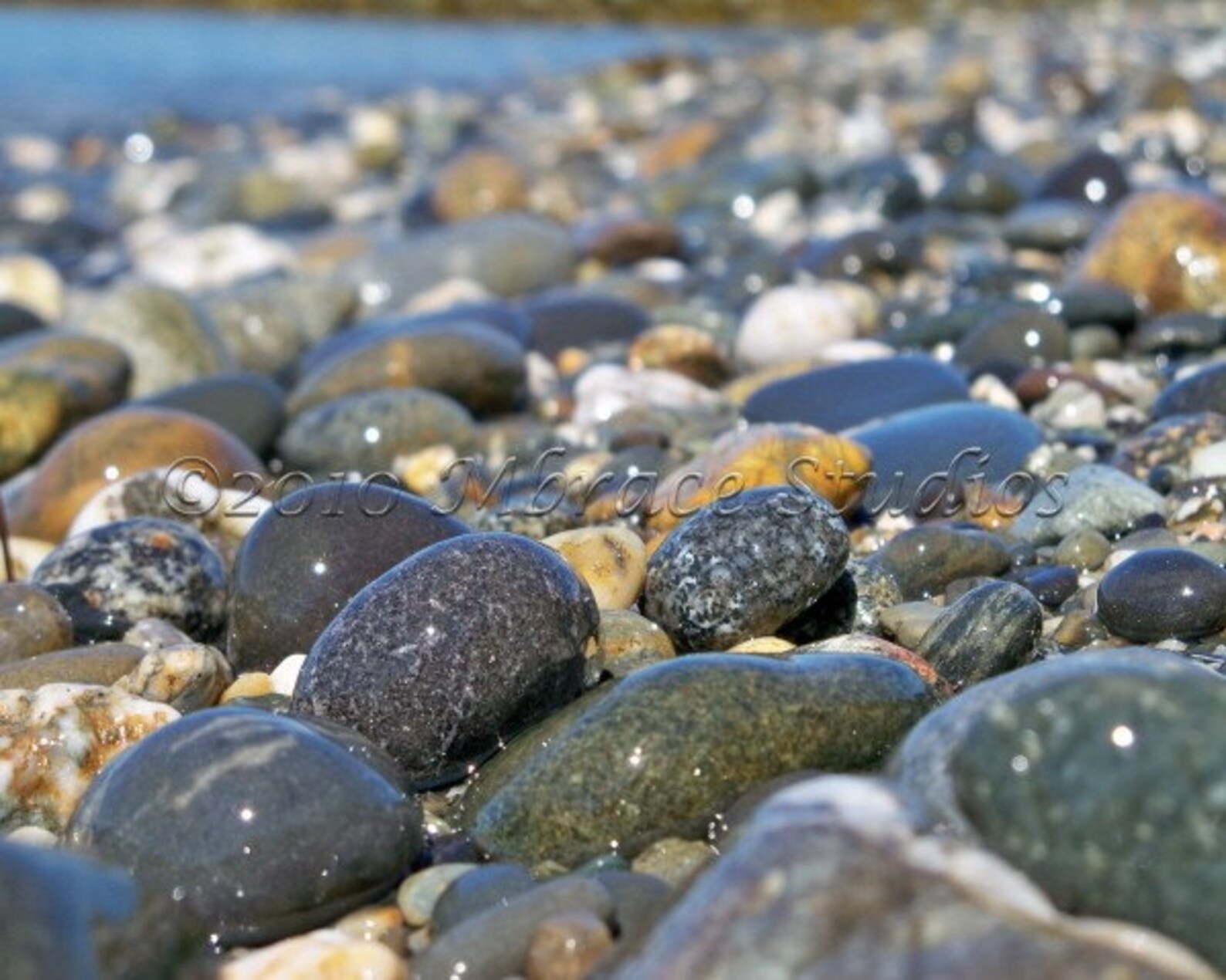 Smooth Rocks Fine Art Photograph Matted Rocky Beach 5x7 Photo in 8x10 ...