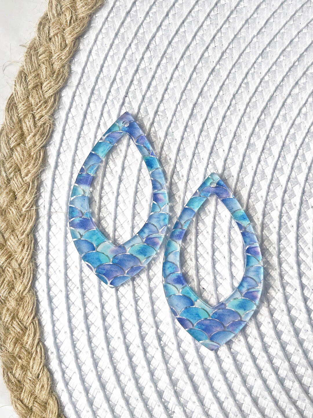 One Pair Mermaid Teardrop Earring Blanks, Mermaid Earring Set, Teardrop ...