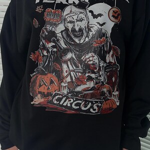 Vintage Art the Clown Terrifier Sweatshirt, Scary Horror Clown Shirt ...