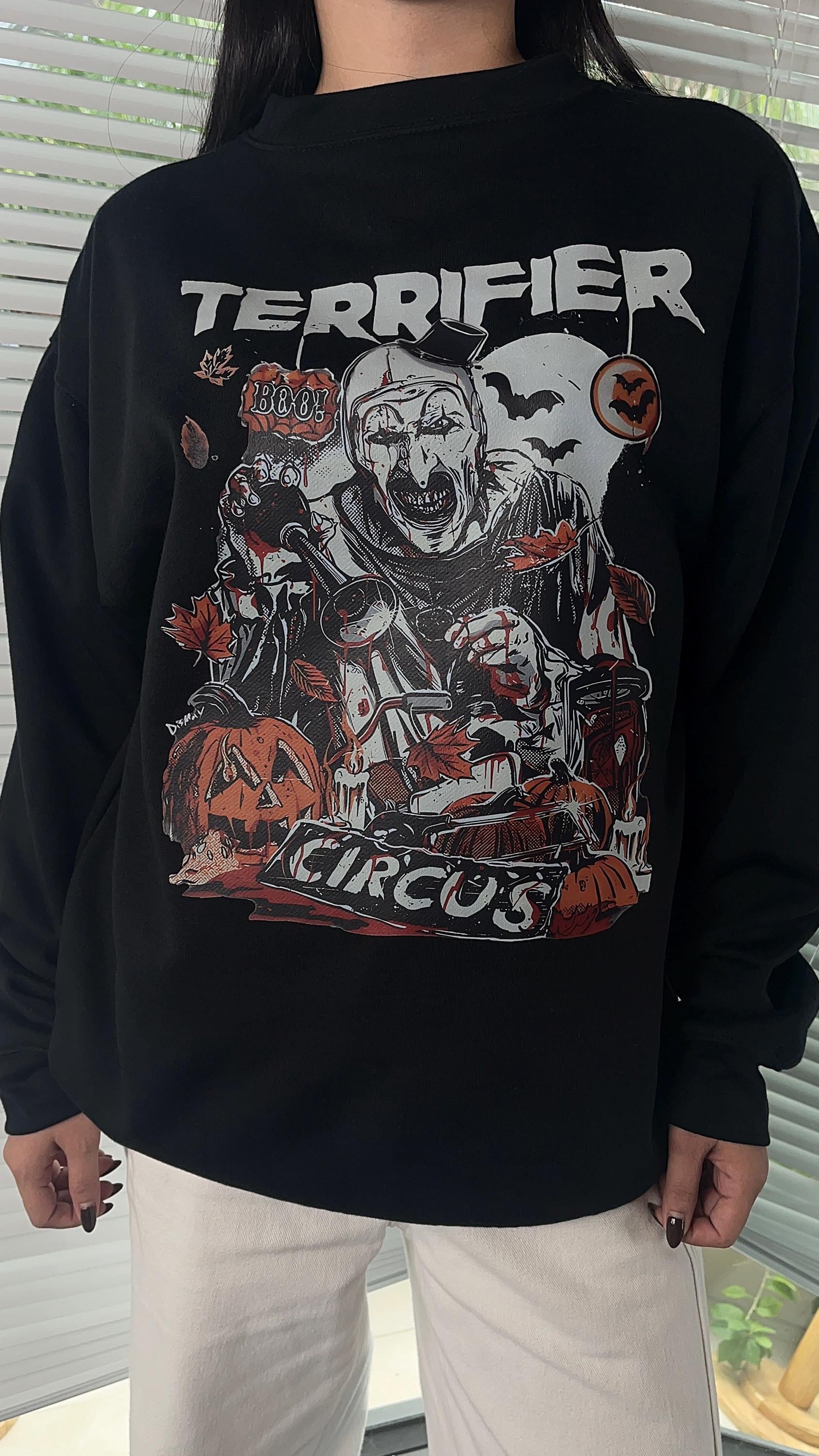 Vintage Art the Clown Terrifier Sweatshirt, Scary Horror Clown Shirt ...