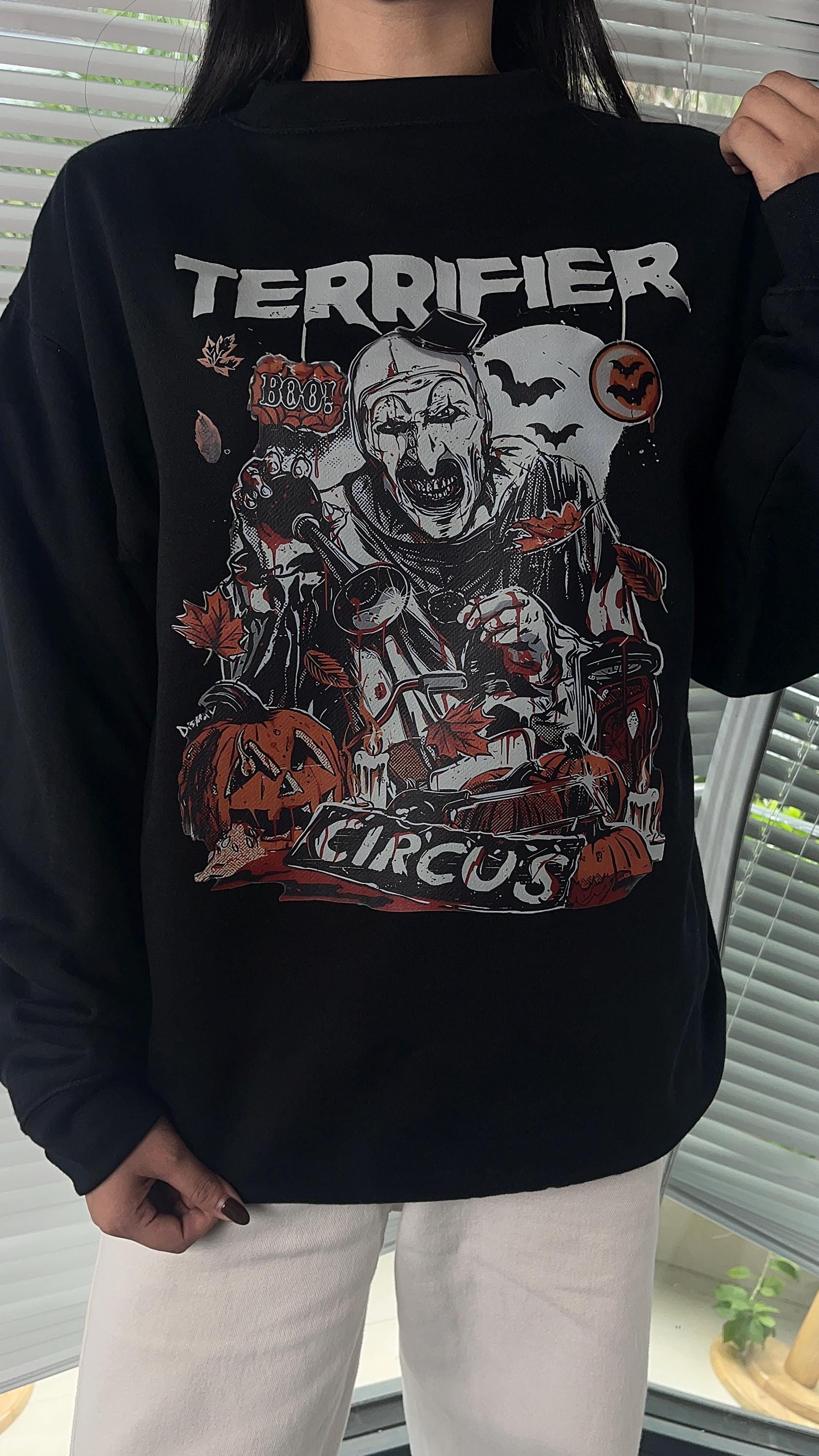 Vintage Art the Clown Terrifier Sweatshirt, Scary Horror Clown Shirt ...